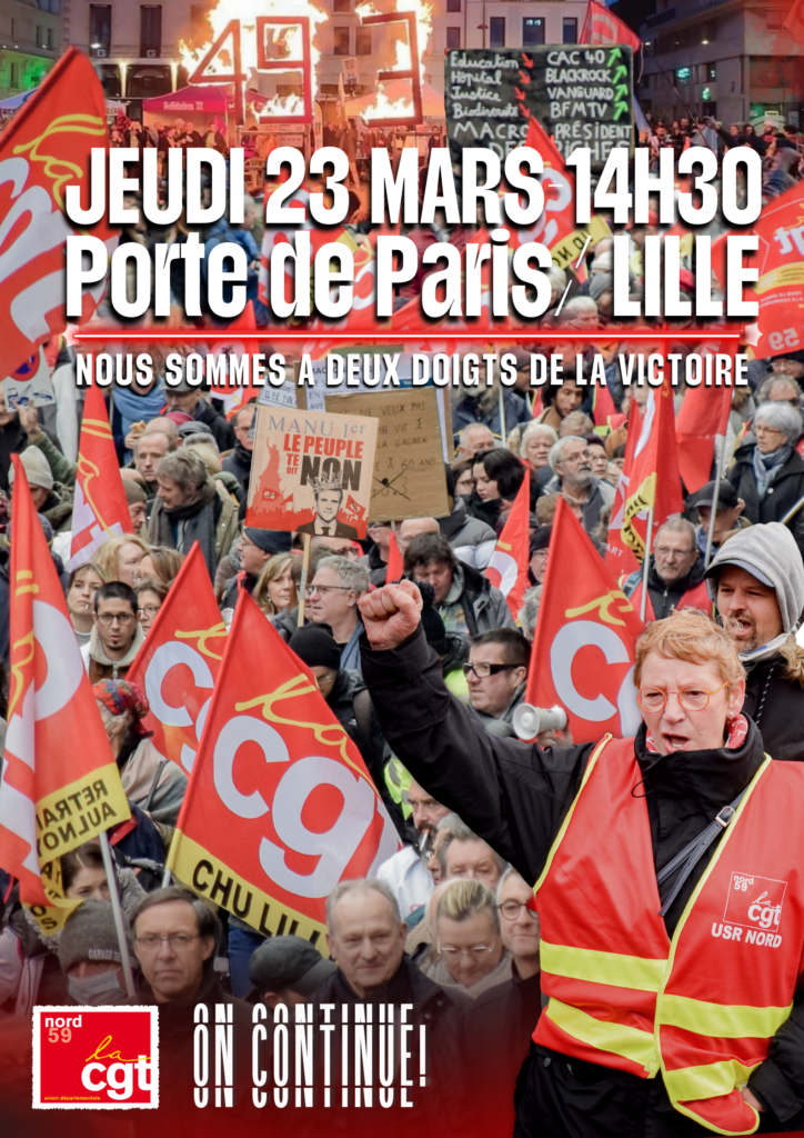 Nouvelle mobilisation le 23 mars - Union Départementale CGT 59