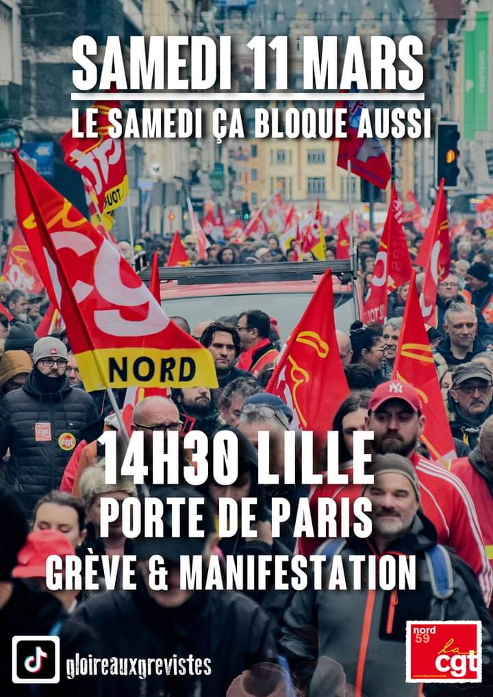 11 mars - Le Samedi ça bloque aussi - Union Départementale CGT 59