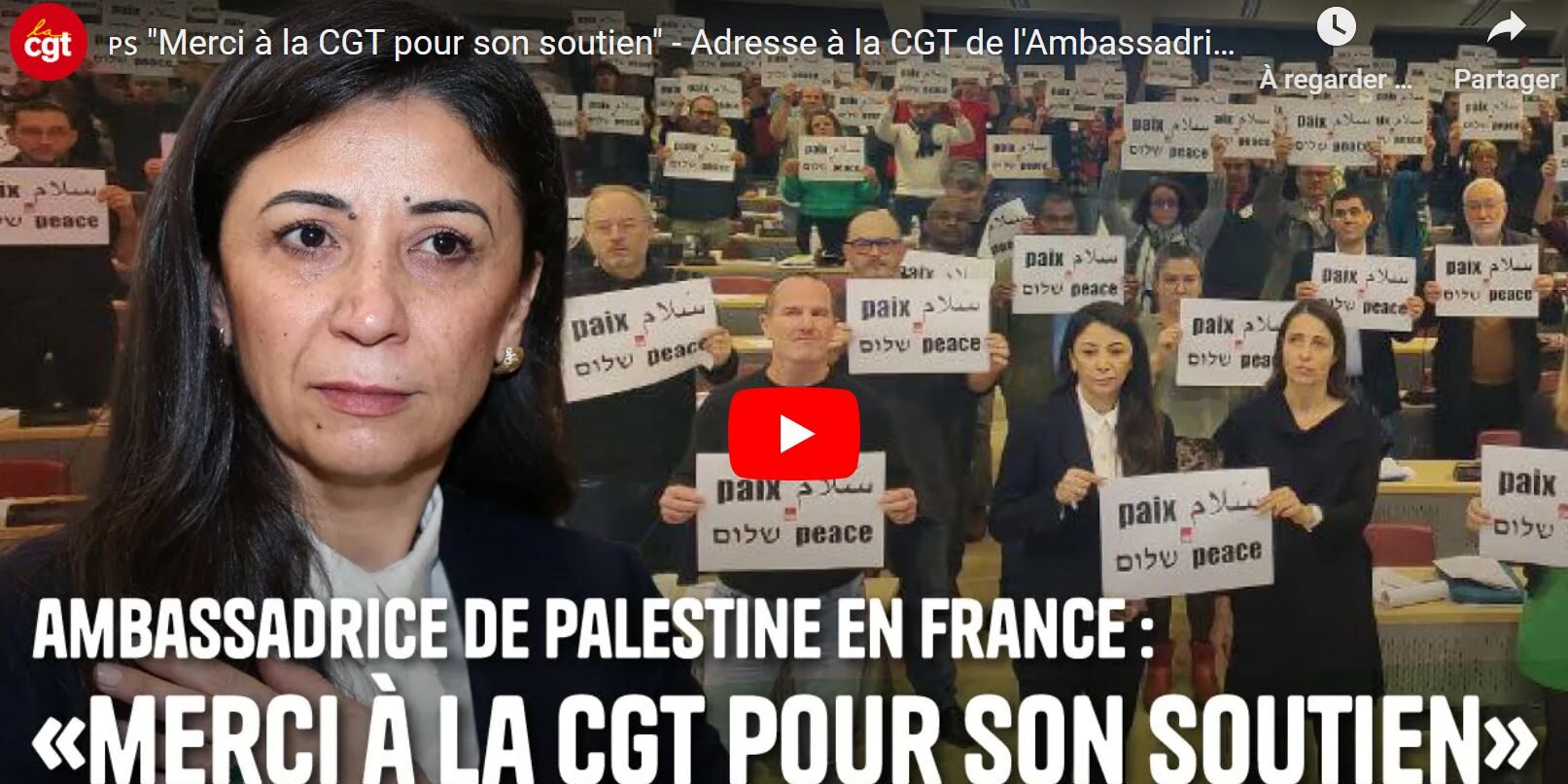 "Merci à la CGT pour son soutien" - Adresse à la CGT de l'Ambassadrice ...